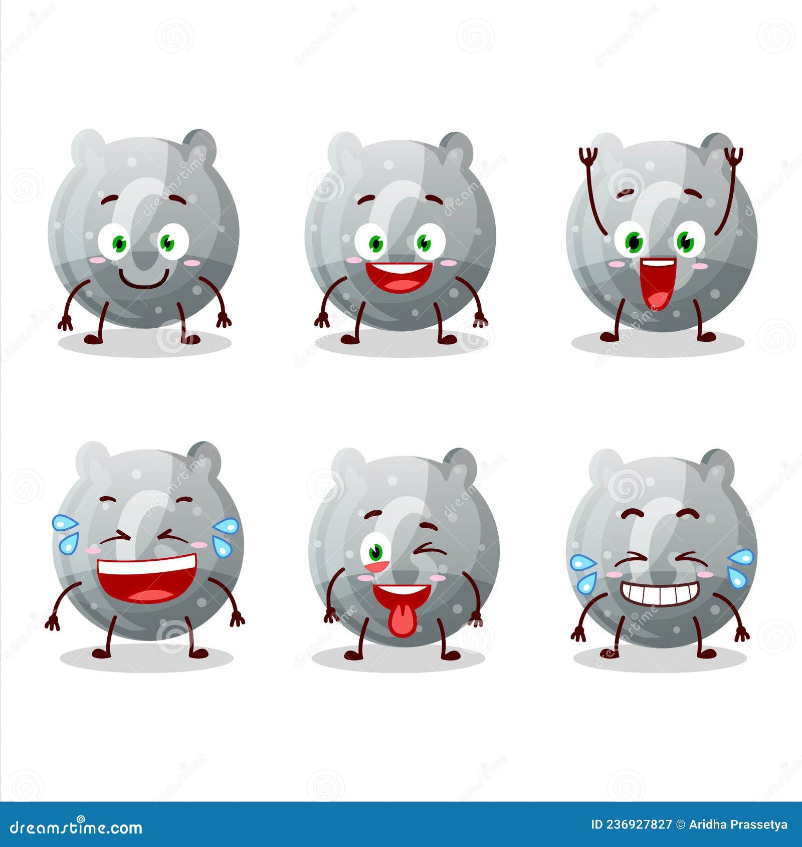 Cartoon Character of Gray Gummy Candy G with Smile Expression Stock ...