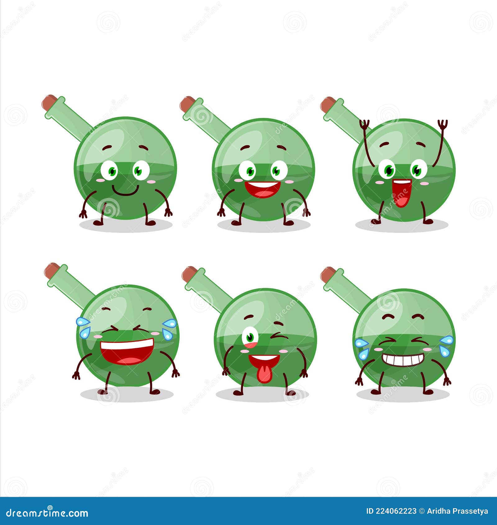 Cartoon Character of Green Magic Potion with Smile Expression Stock ...