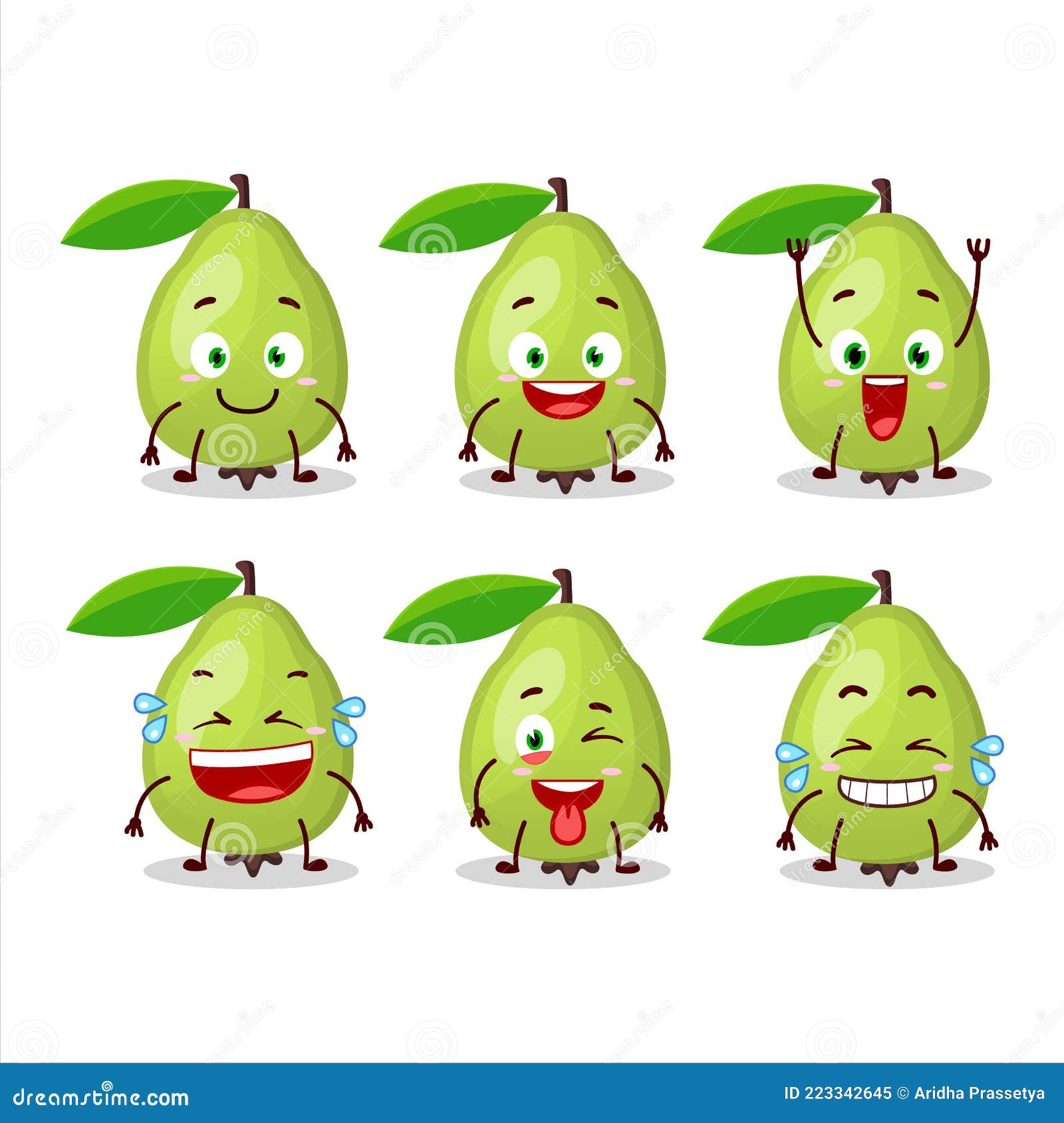 Cartoon Character of Guava with Smile Expression Stock Vector ...