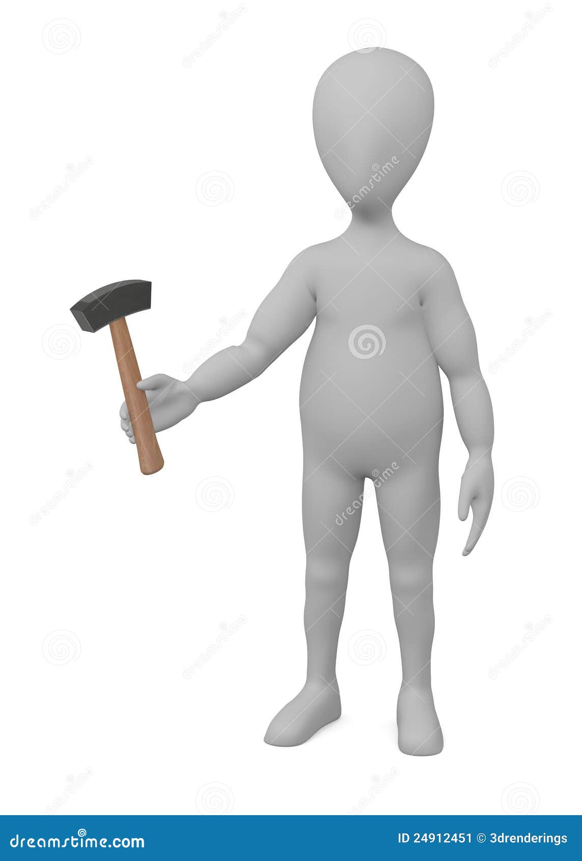 Cartoon Character with Hammer7 Stock Illustration - Illustration of ...