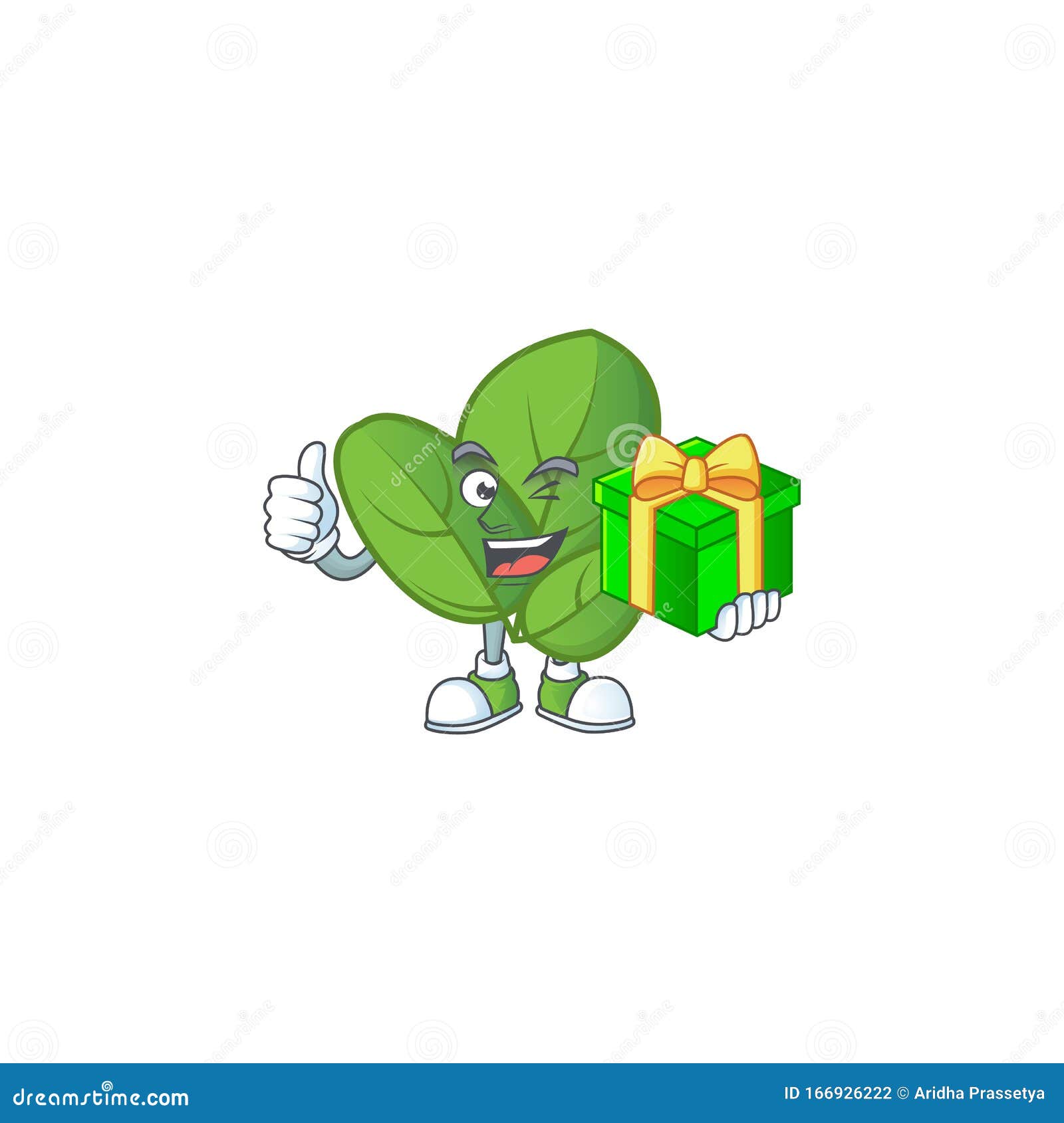 Cartoon Character of Happy Basil with Gift Box Stock Vector ...