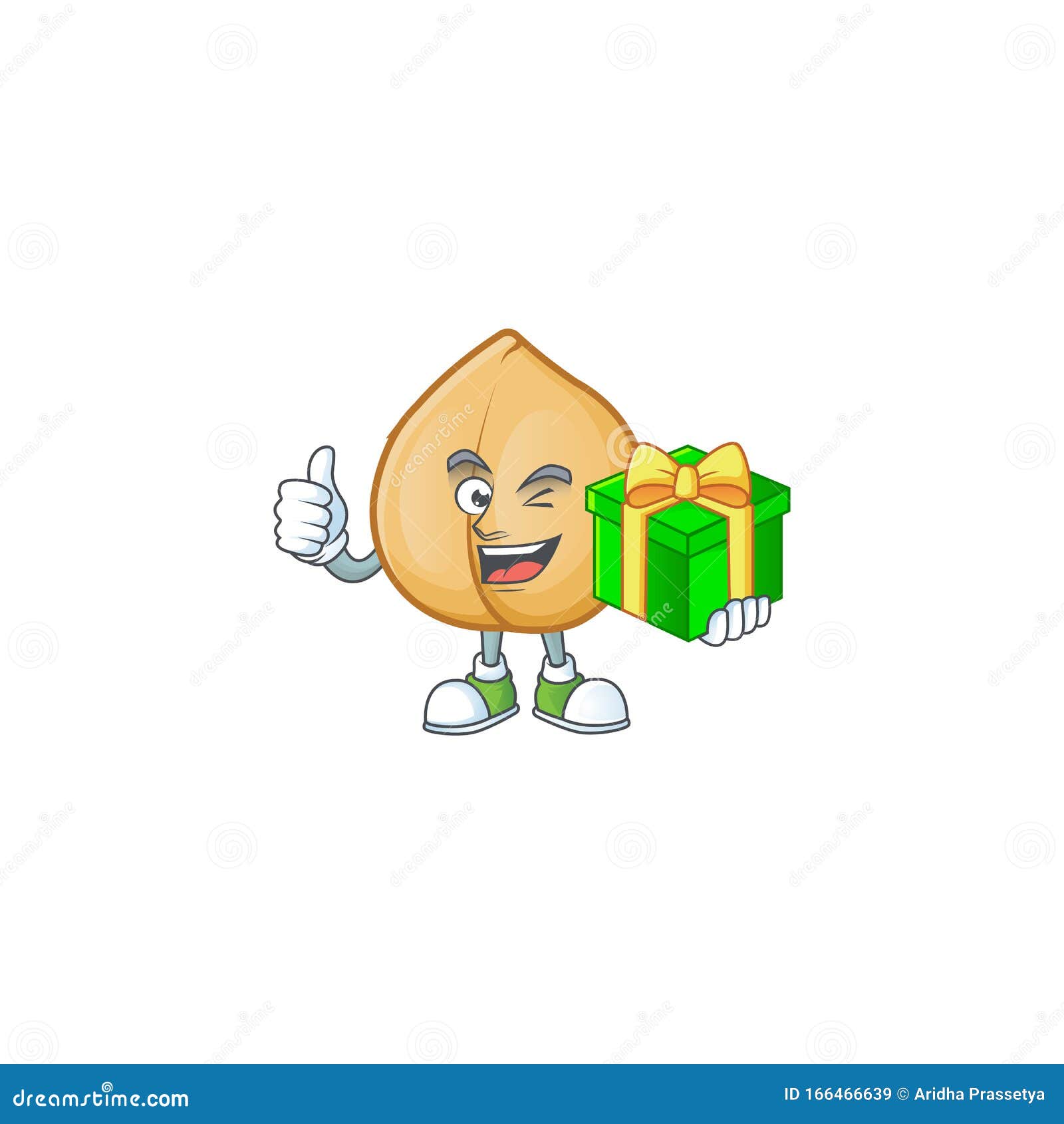 Cartoon Character of Happy Chickpeas with Gift Box Stock Vector ...