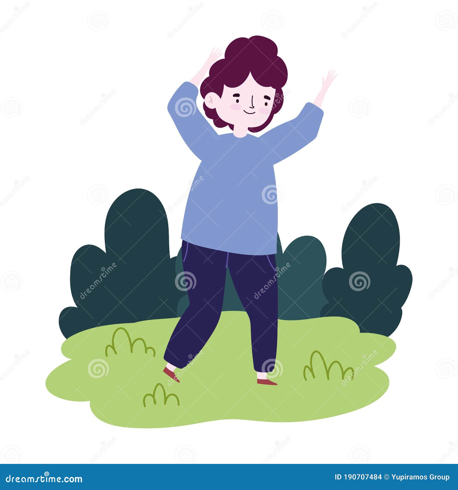 Cartoon Character Happy Man in the Park Stock Vector - Illustration of ...