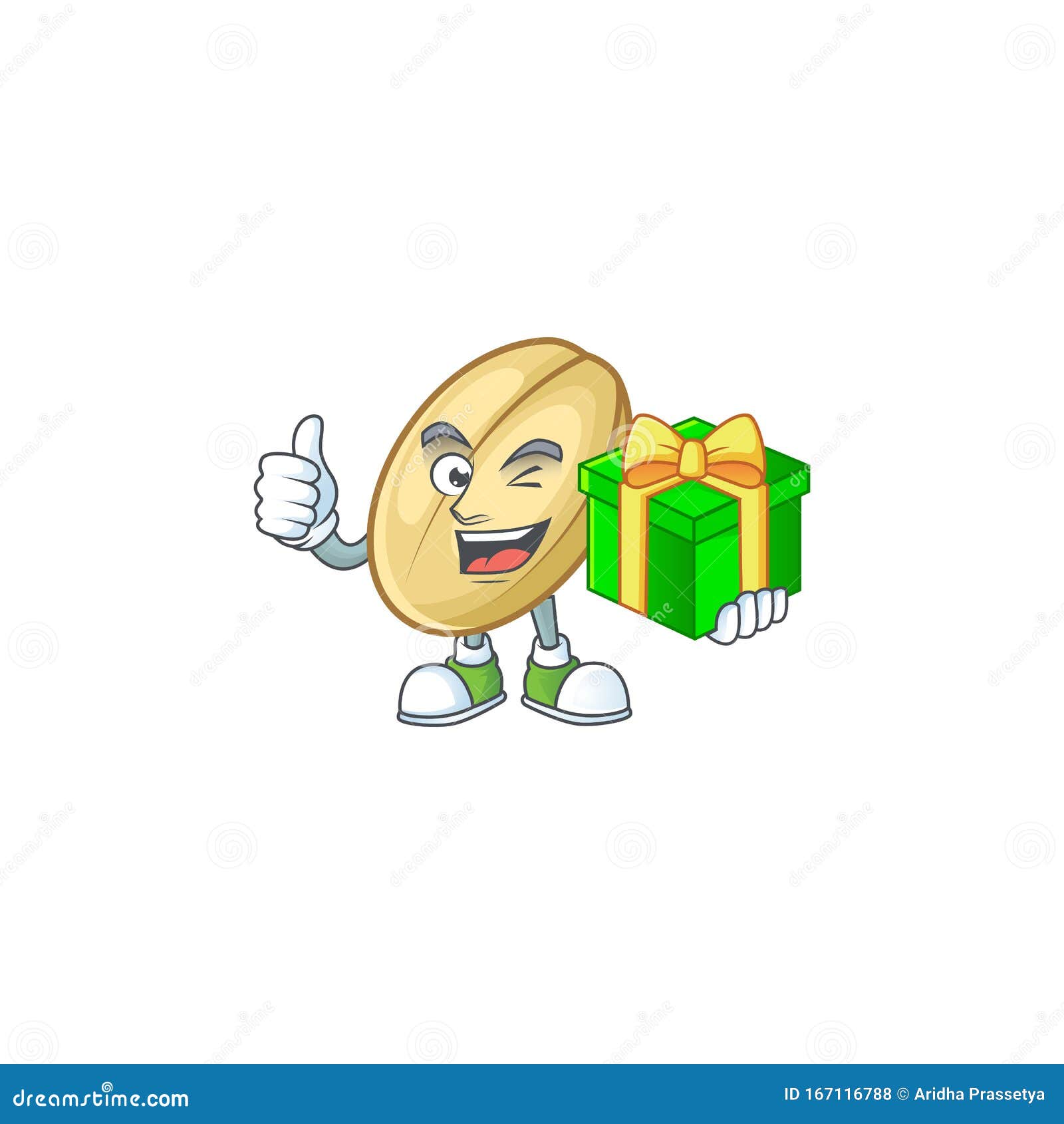 Cartoon Character of Happy Split Bean with Gift Box Stock Vector ...