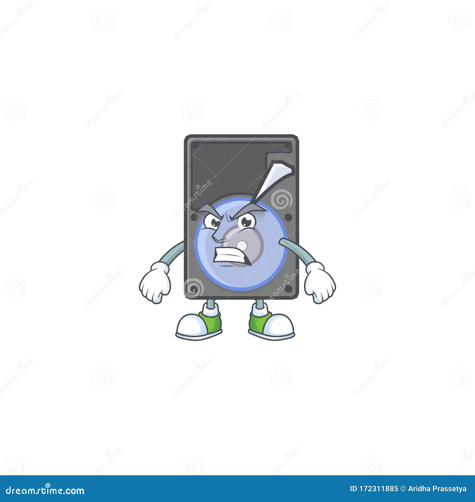 Cartoon Character of Hard Disk with Angry Face Stock Vector ...