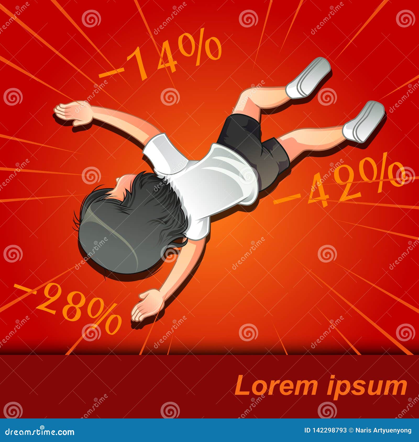 Cartoon Character Has Failed. Stock Vector - Illustration of investment ...