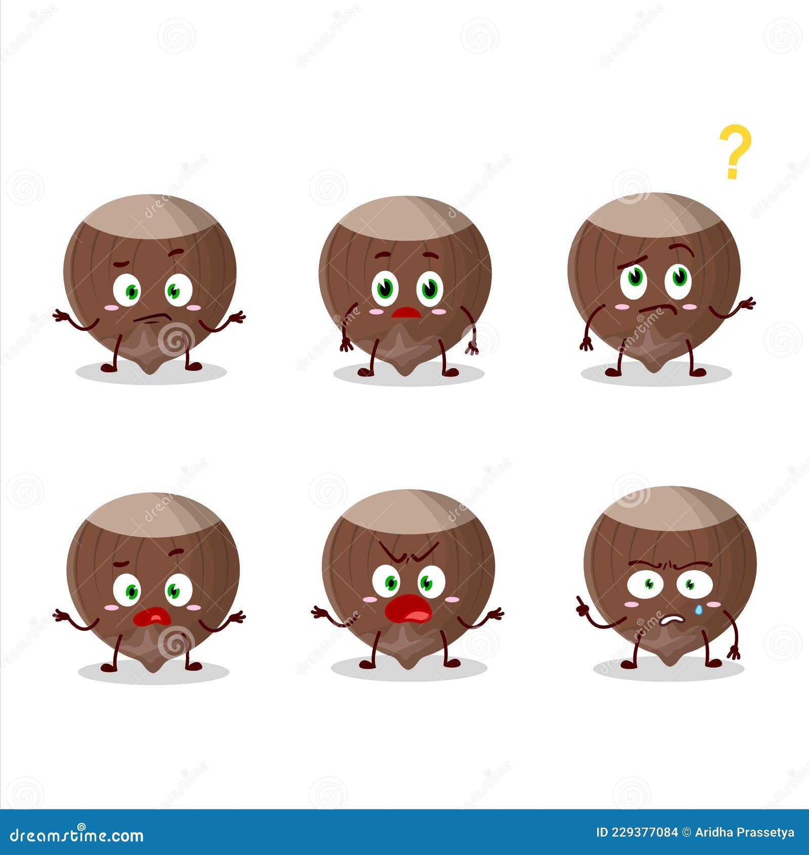 Cartoon Character of Hazelnut with What Expression Stock Vector ...