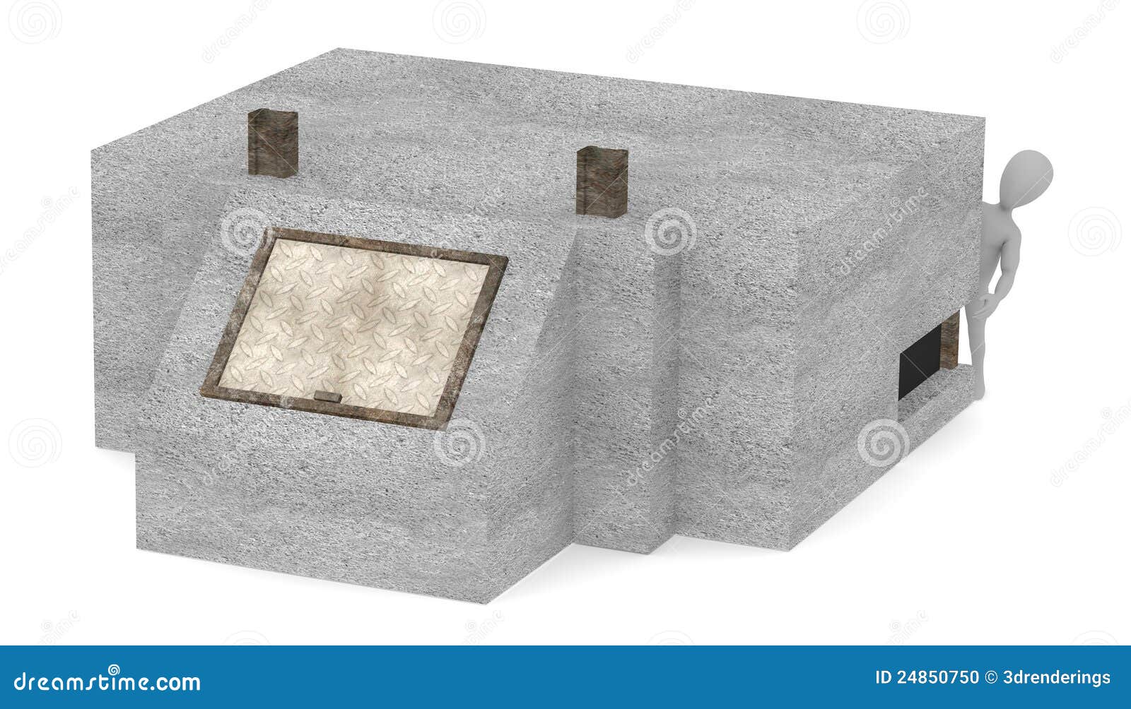 Cartoon Bunker With Radiation Hazard Warning | CartoonDealer.com #273919871