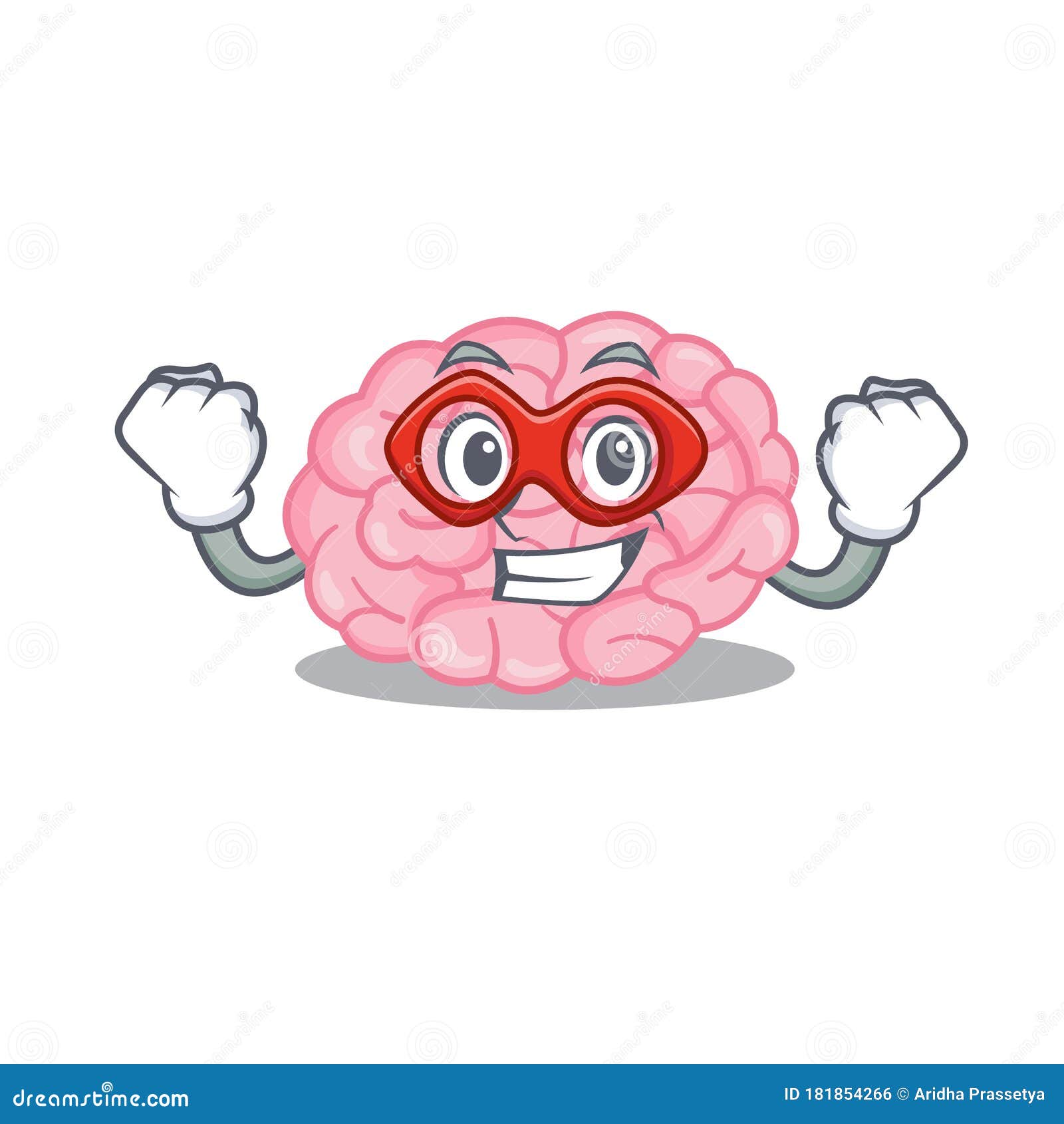 A Cartoon Character of Human Brain Performed As a Super Hero Stock ...