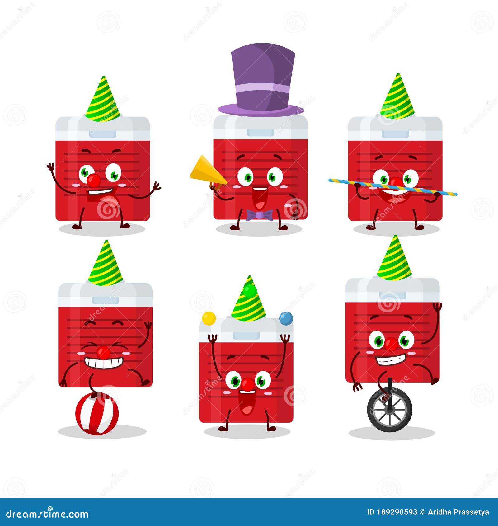 Cartoon Character of Ice Cooler with Various Circus Shows Stock Vector ...