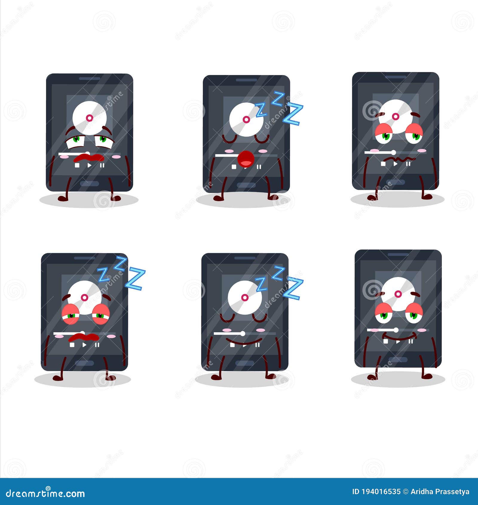 Cartoon Character of Ipod Music with Sleepy Expression Stock Vector ...