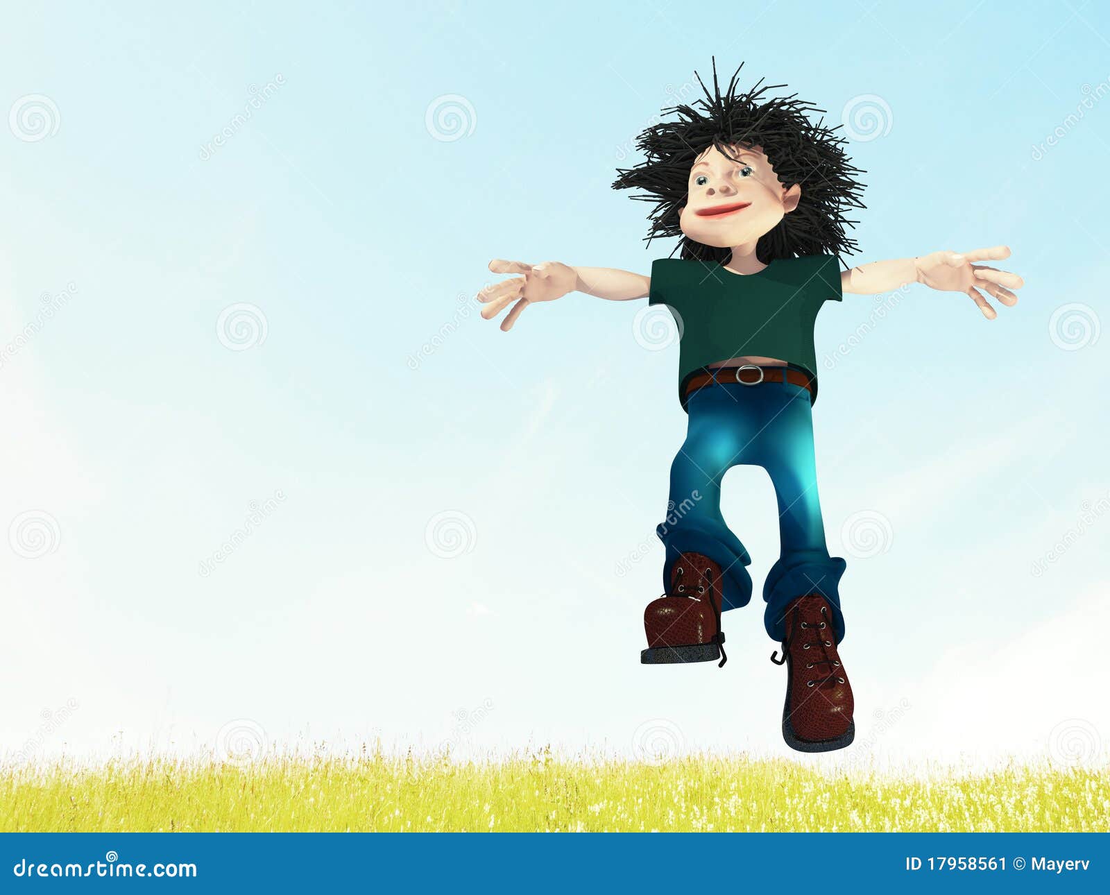Cartoon character jumping stock illustration. Illustration of celebrate ...