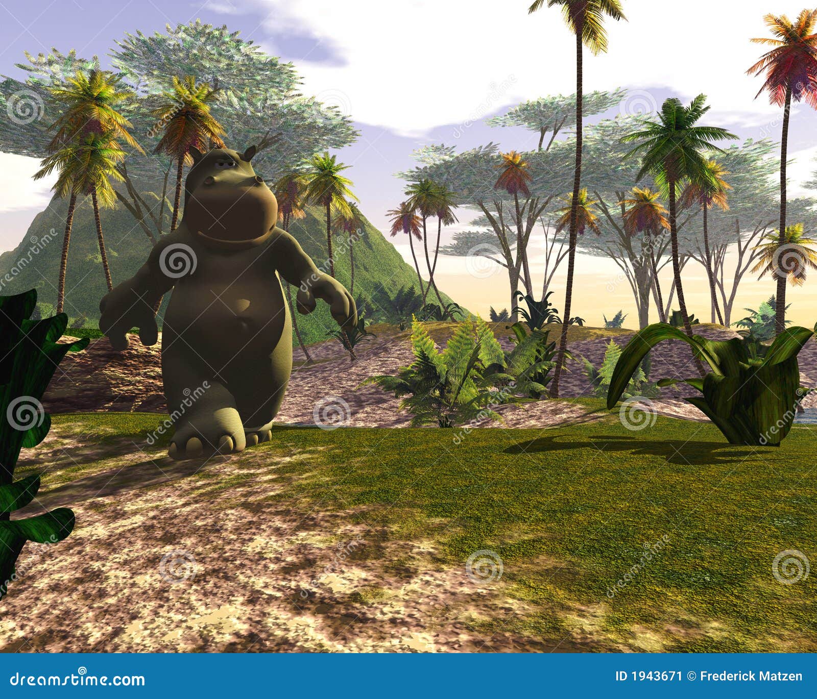 Cartoon Character in Jungle Stock Illustration - Illustration of ...