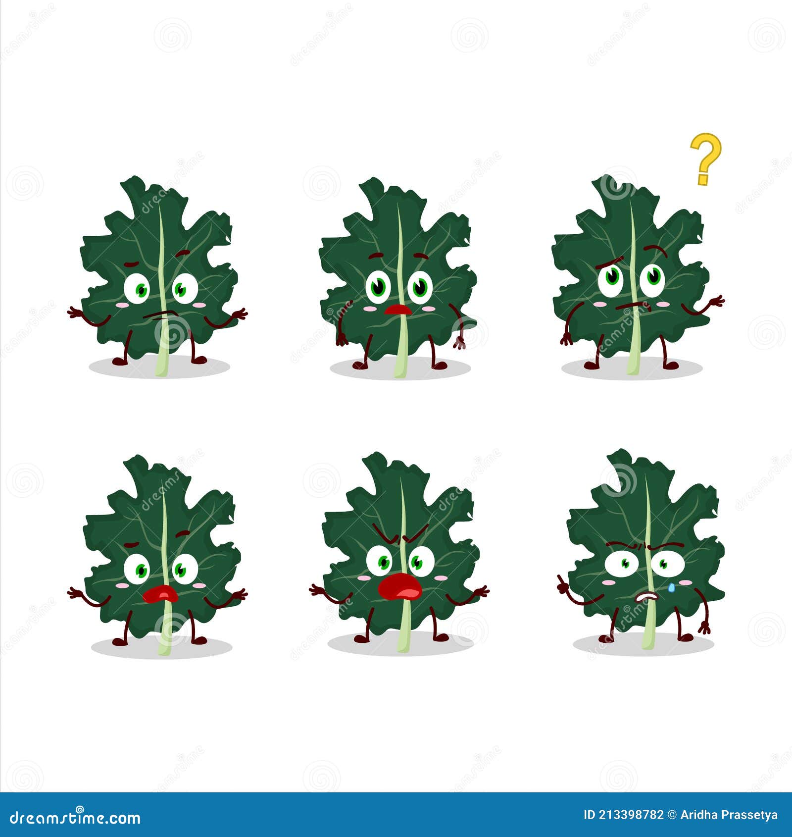 Cartoon Character of Kale with What Expression Stock Vector ...