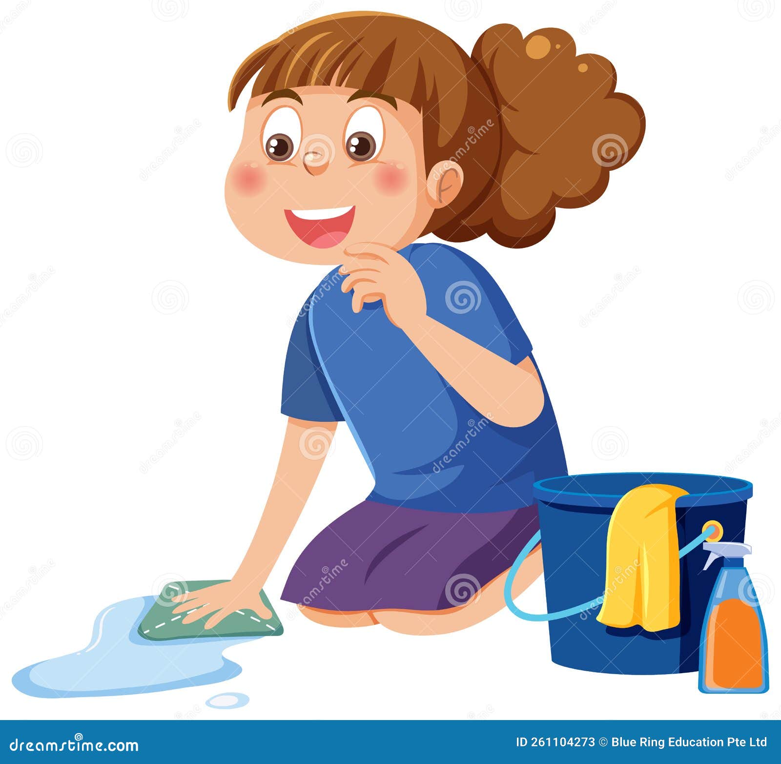 Cartoon Character of Kid Cleaning Stock Vector - Illustration of ...