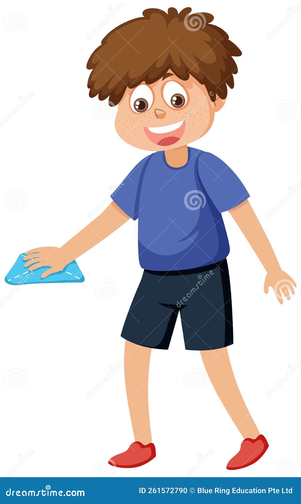 Cartoon Character of Kid Cleaning Stock Vector - Illustration of person ...