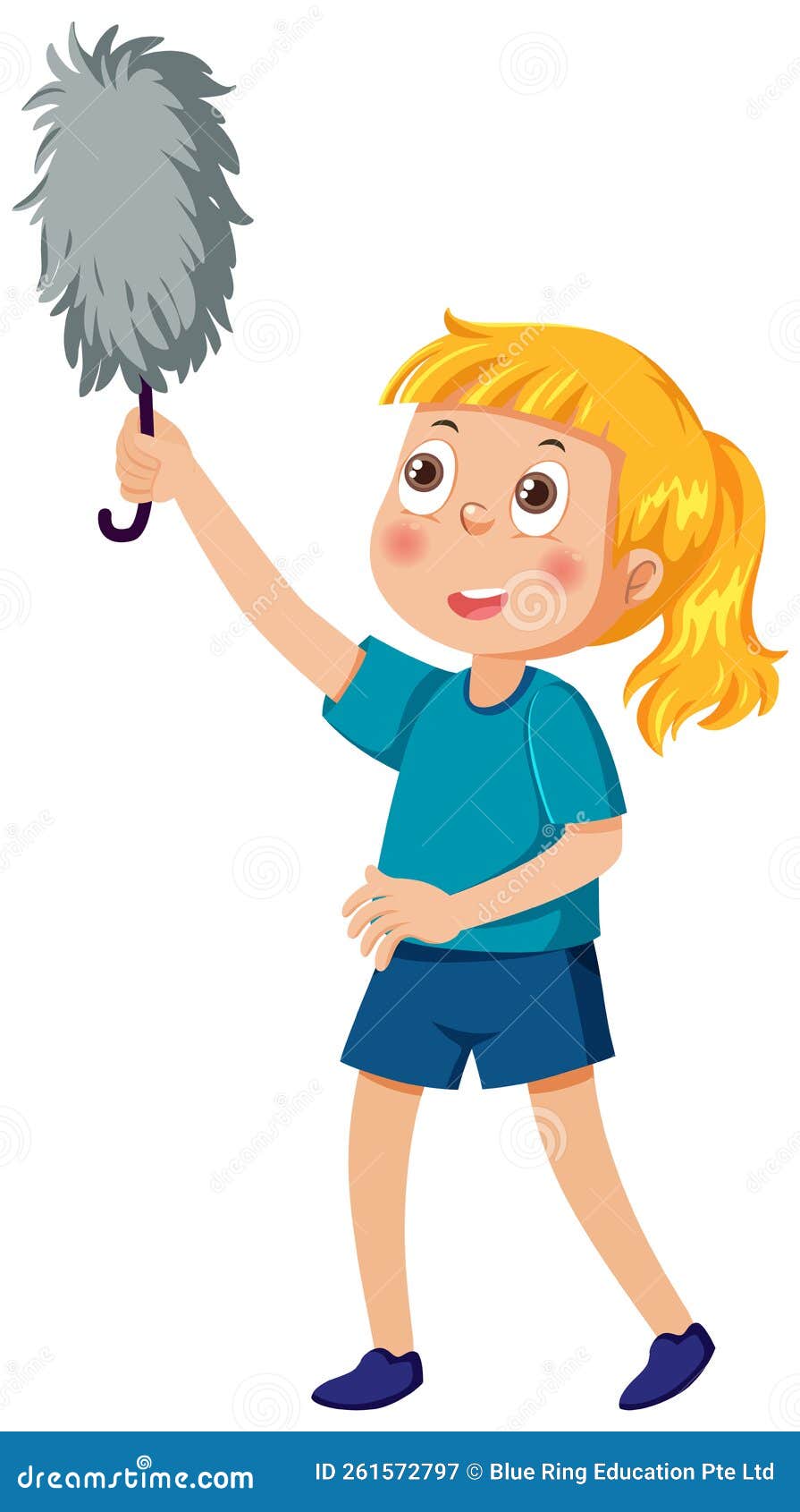 Cartoon Character of Kid Cleaning Stock Vector - Illustration of ...