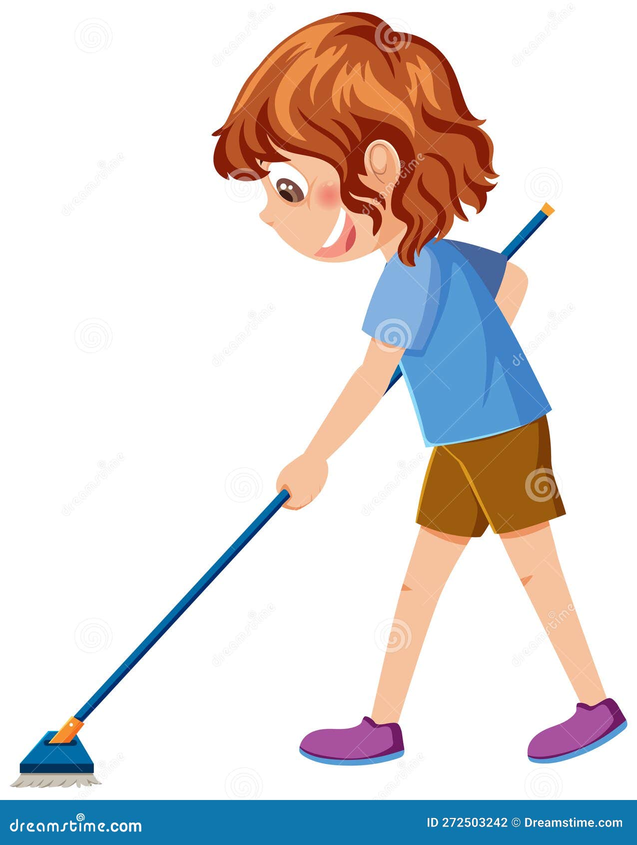 Cartoon Character of Kid Cleaning Stock Vector - Illustration of ...