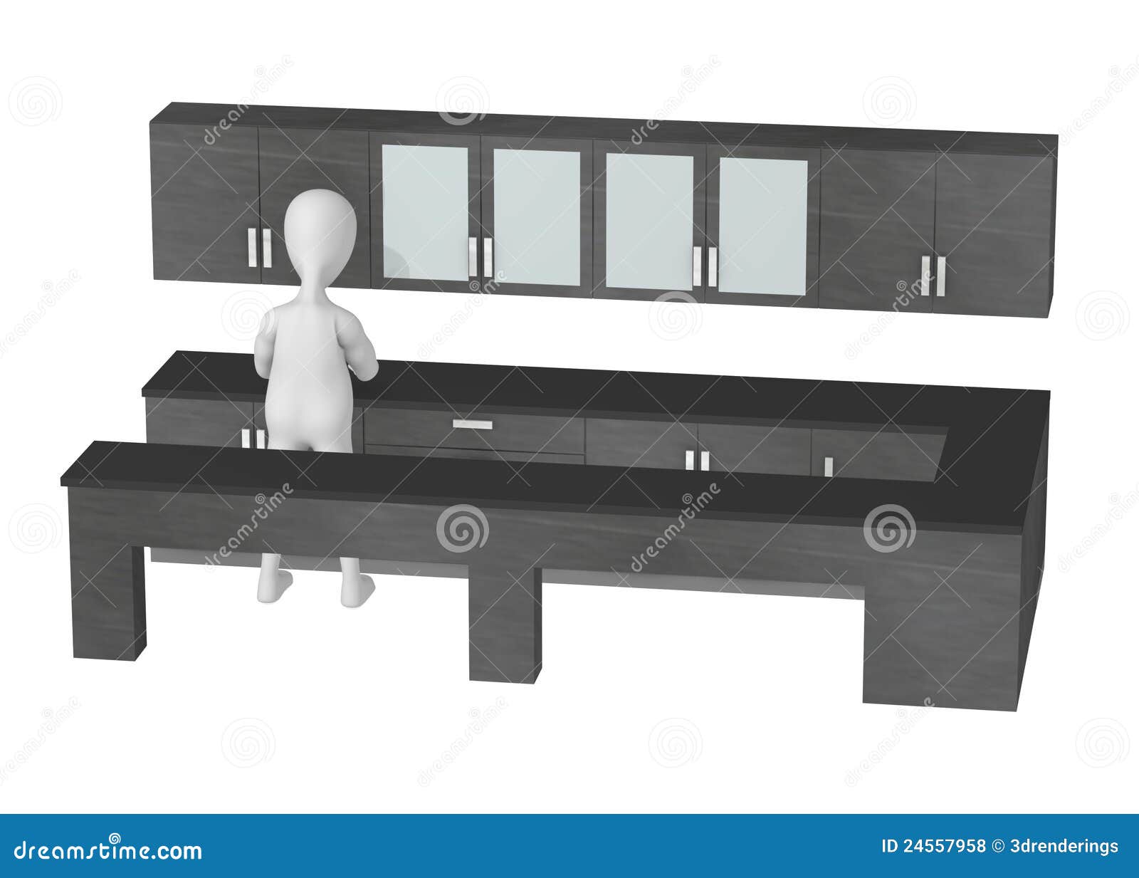 Cartoon Character in Kitchen Prepare Food Stock Illustration ...