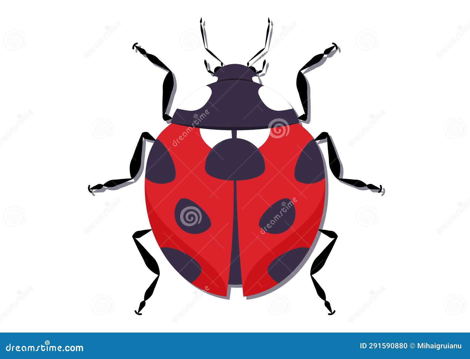 Cartoon Character of a Ladybug Vector Flat Design Stock Illustration ...