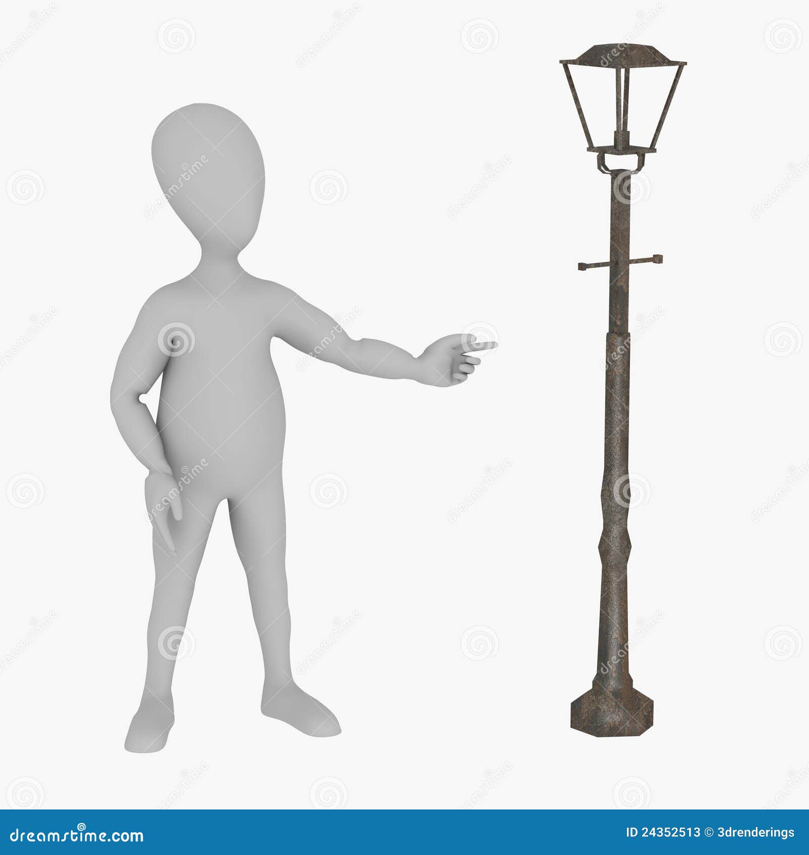 Cartoon Character with Lamp Stock Illustration - Illustration of ...