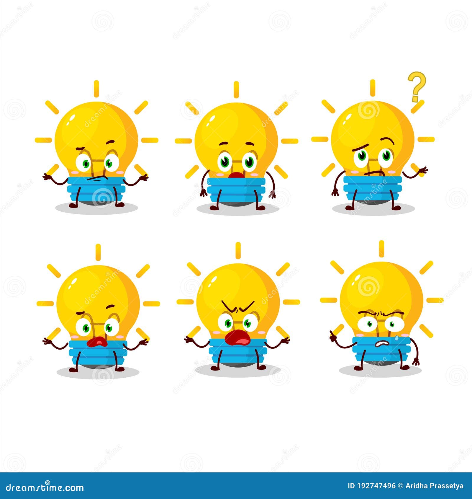 Cartoon Character of Lamp Ideas with What Expression Stock Vector ...
