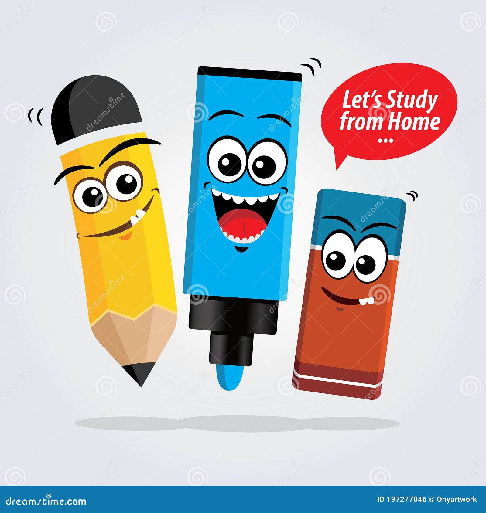 Cartoon Character Learning Tools Stock Vector - Illustration of kids ...