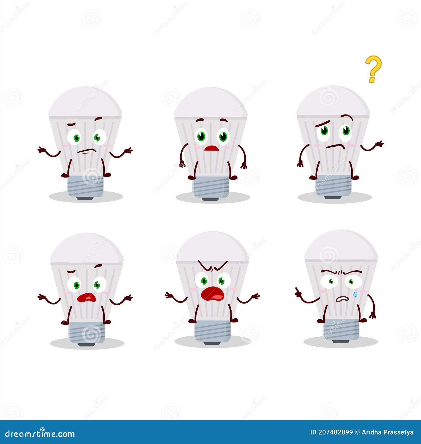 Cartoon Character of Led with What Expression Stock Vector ...