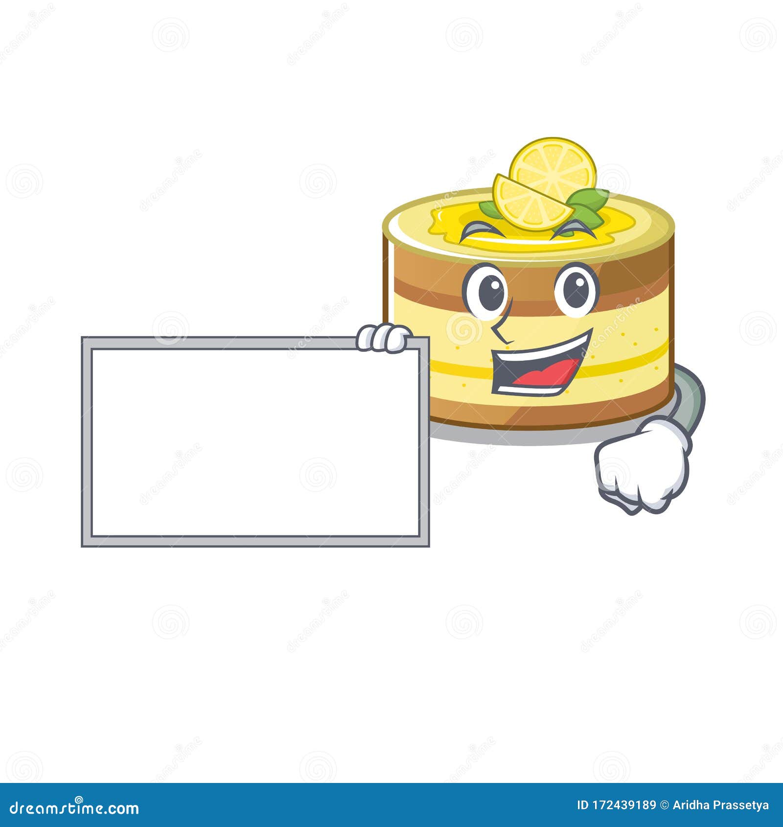 Cartoon Character of Lemon Cake Design Concept Bring a Board Stock ...