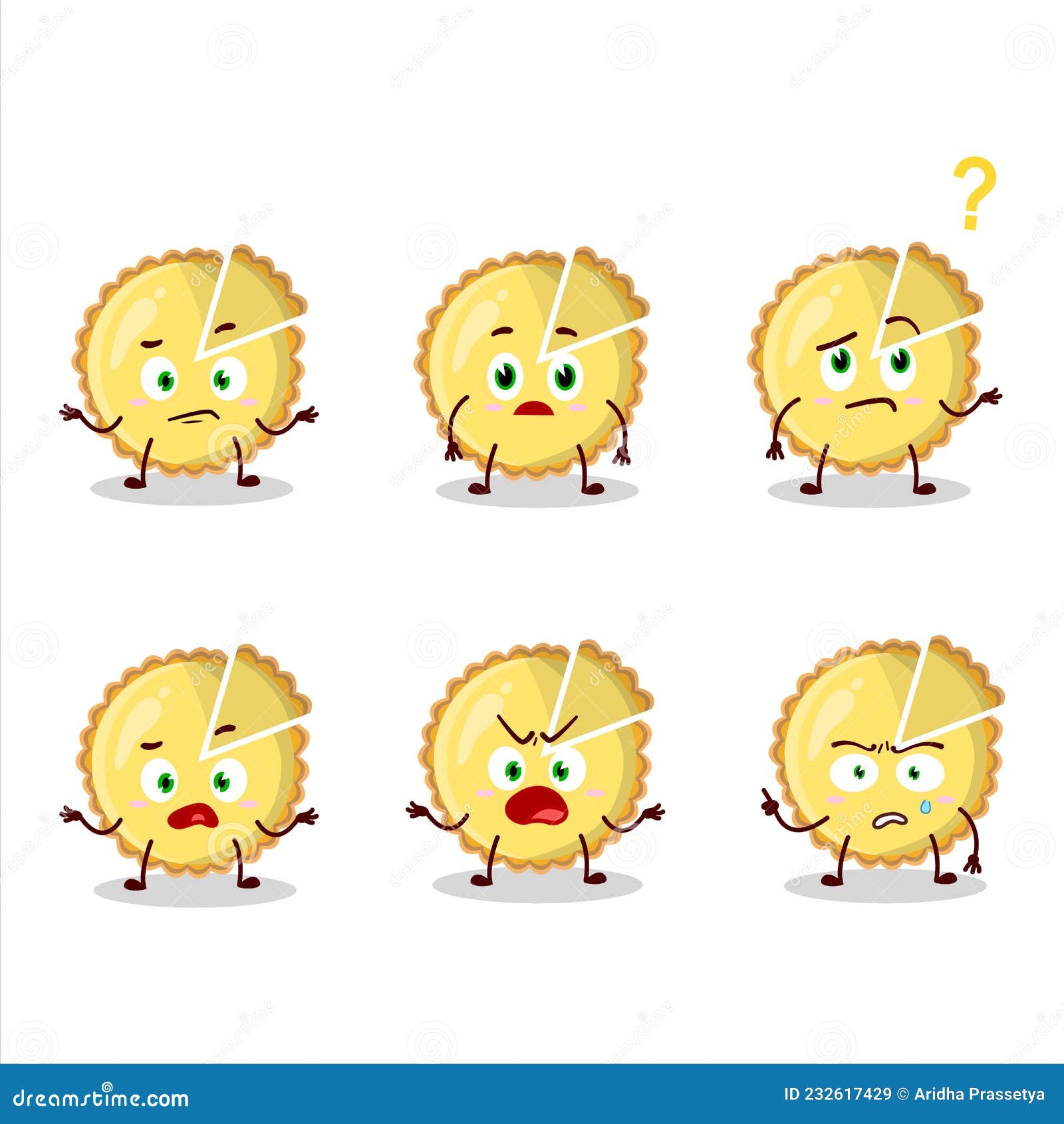 Cartoon Character of Lemon Tart with What Expression Stock Vector ...
