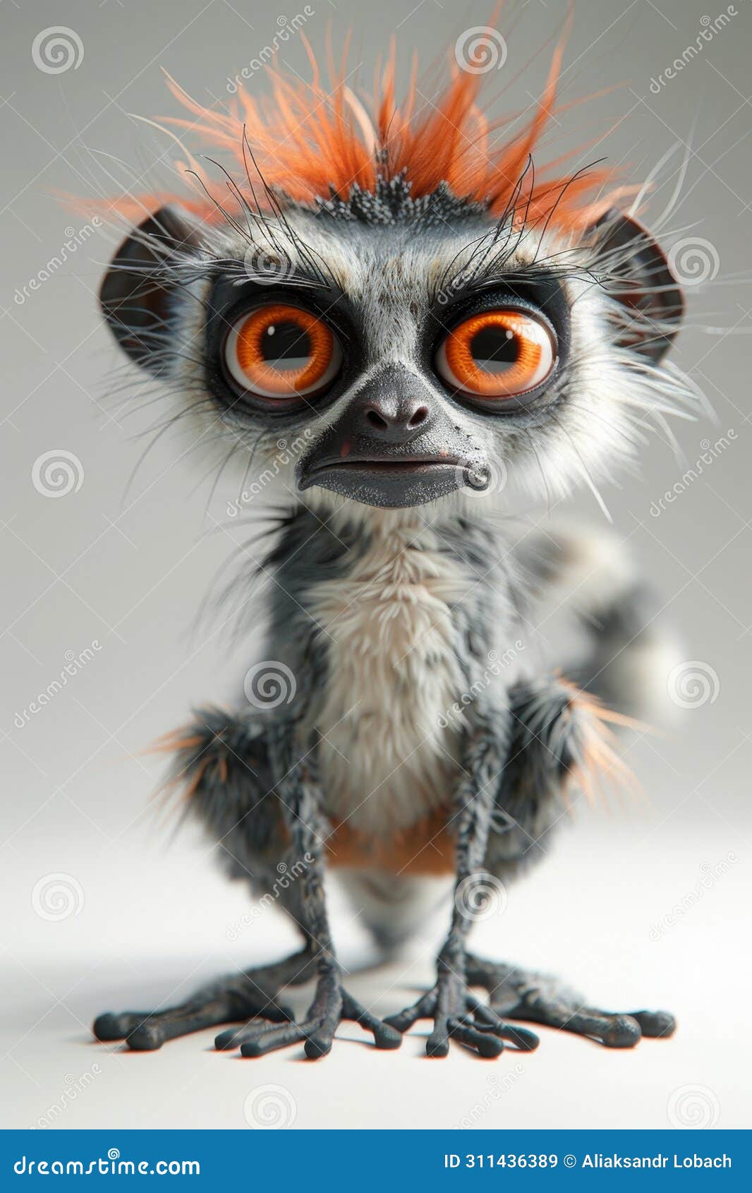 A Cartoon Character of a Lemur. 3d Illustration Stock Illustration ...