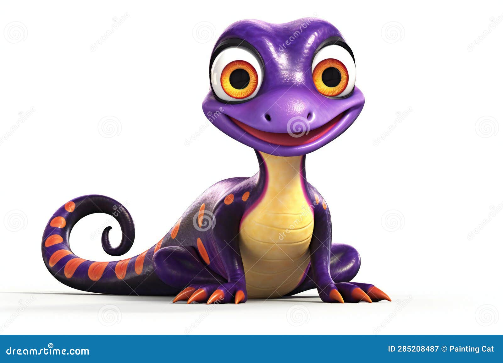 Cartoon Character of a Lizard with a Smiley Expression on His Face ...