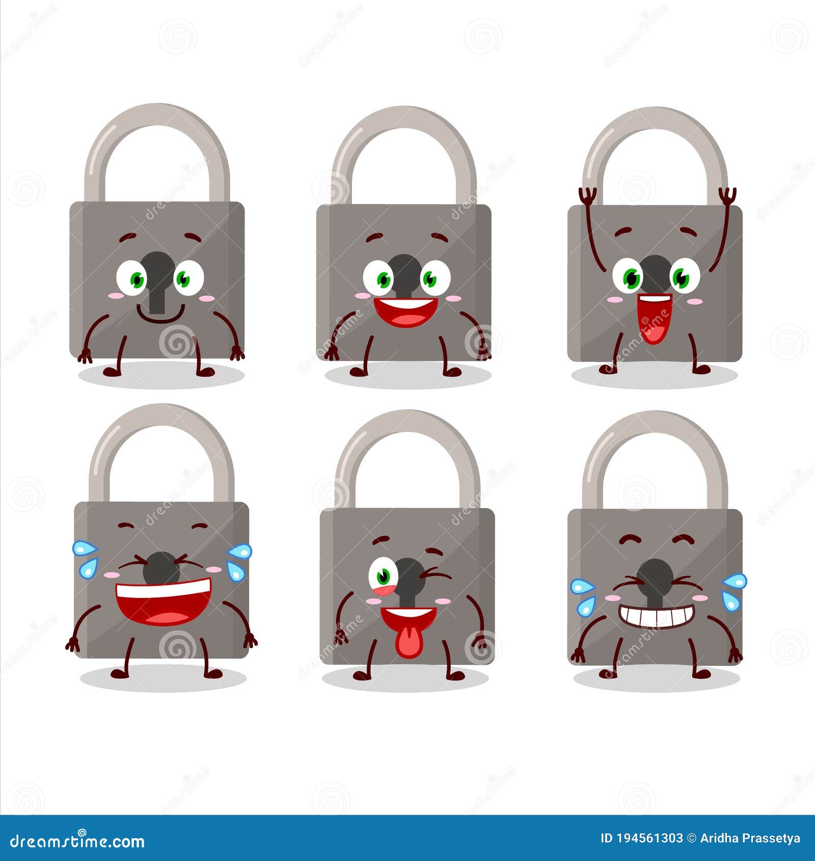 Cartoon Character of Lock with Smile Expression Stock Vector ...