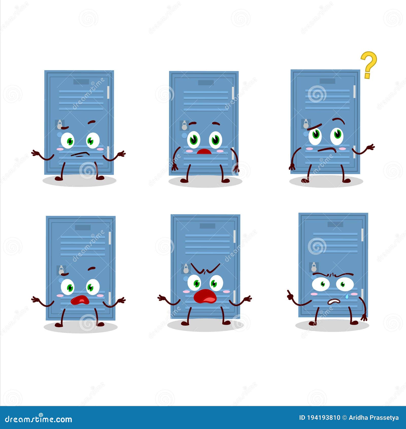 Cartoon Character of Locker with What Expression Stock Vector ...