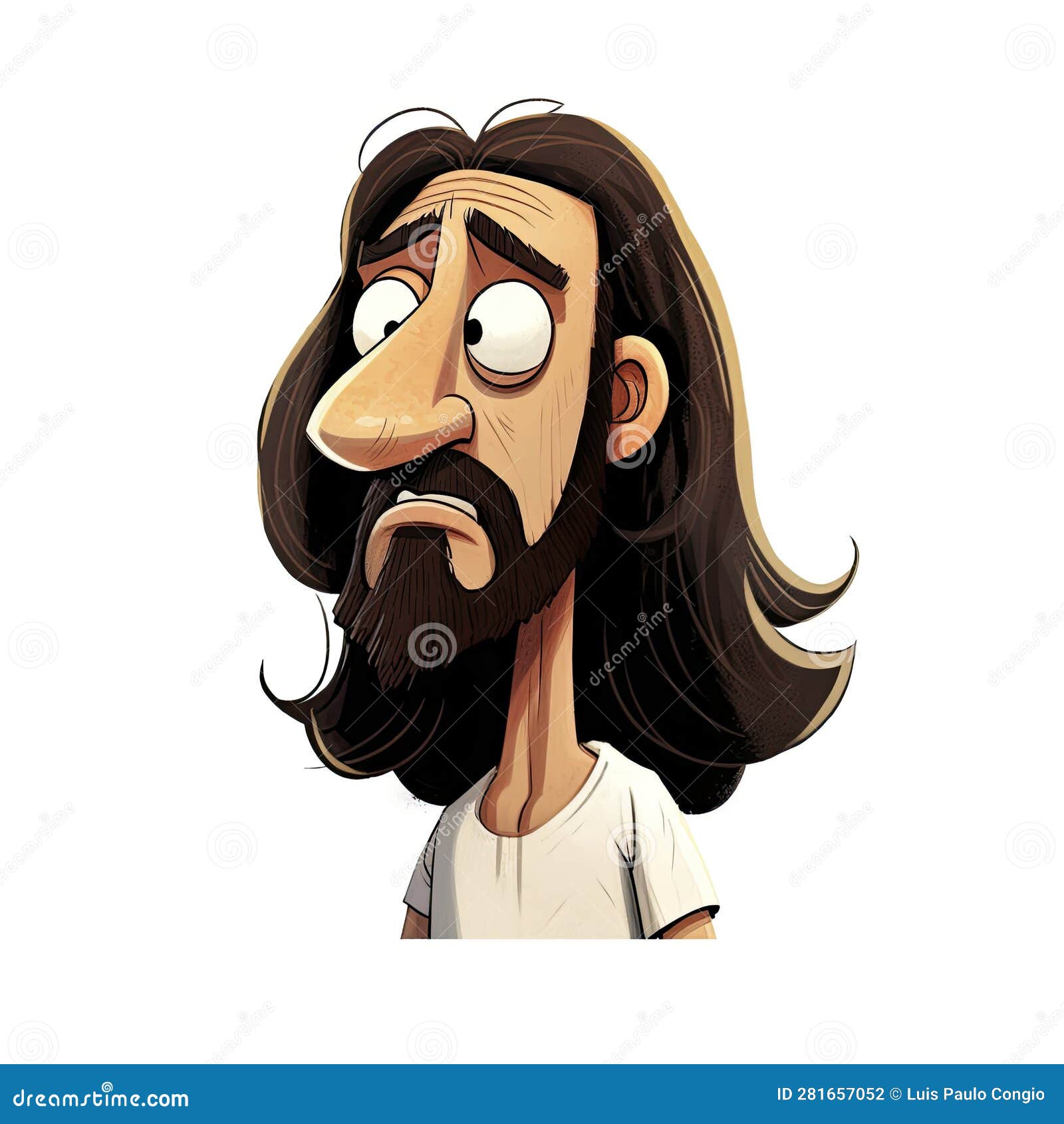 A Cartoon Character with a Long Beard and Hair Stock Illustration ...