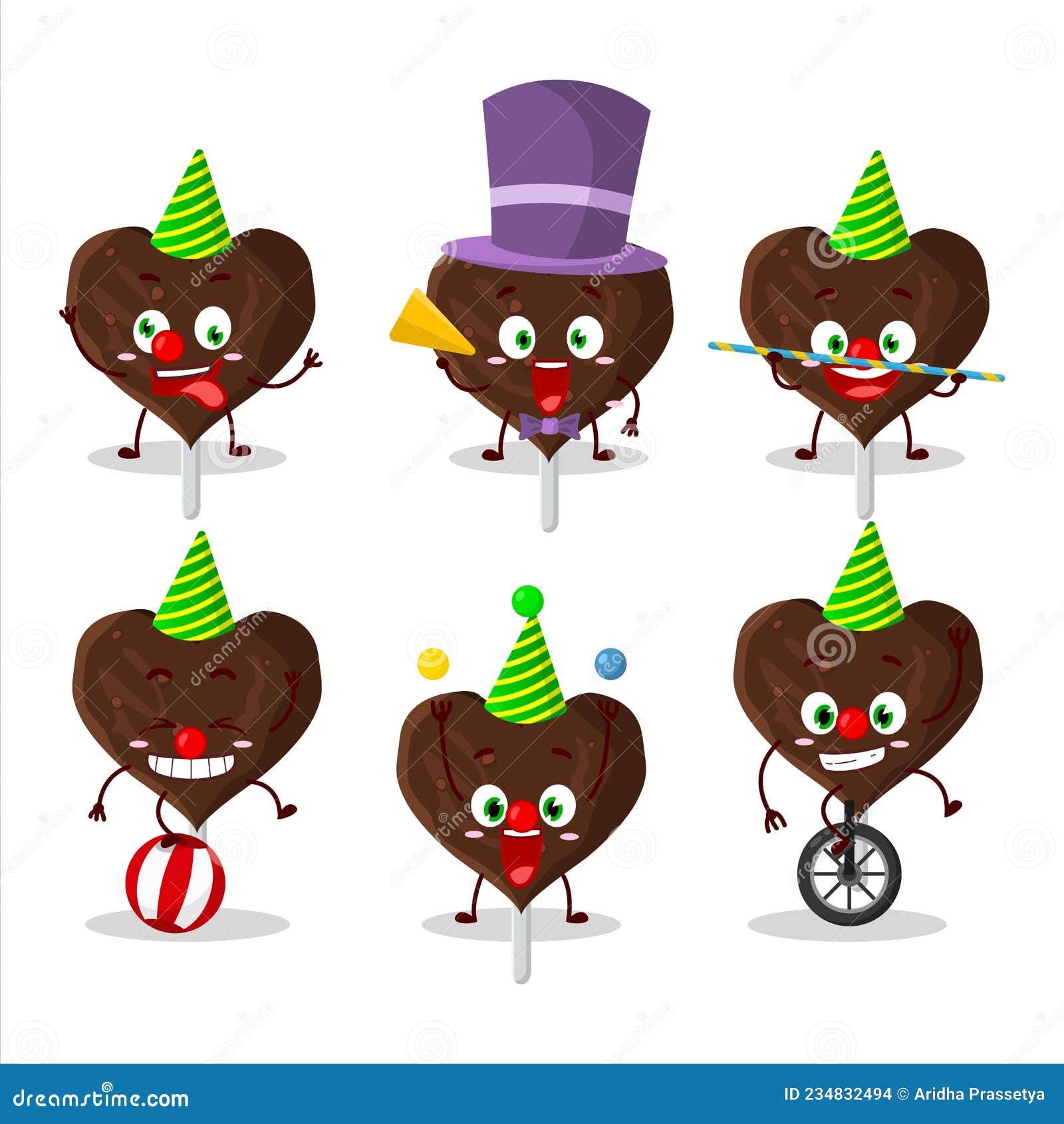 Cartoon Character Of Love Cookies Chocolate Candy With Various Circus