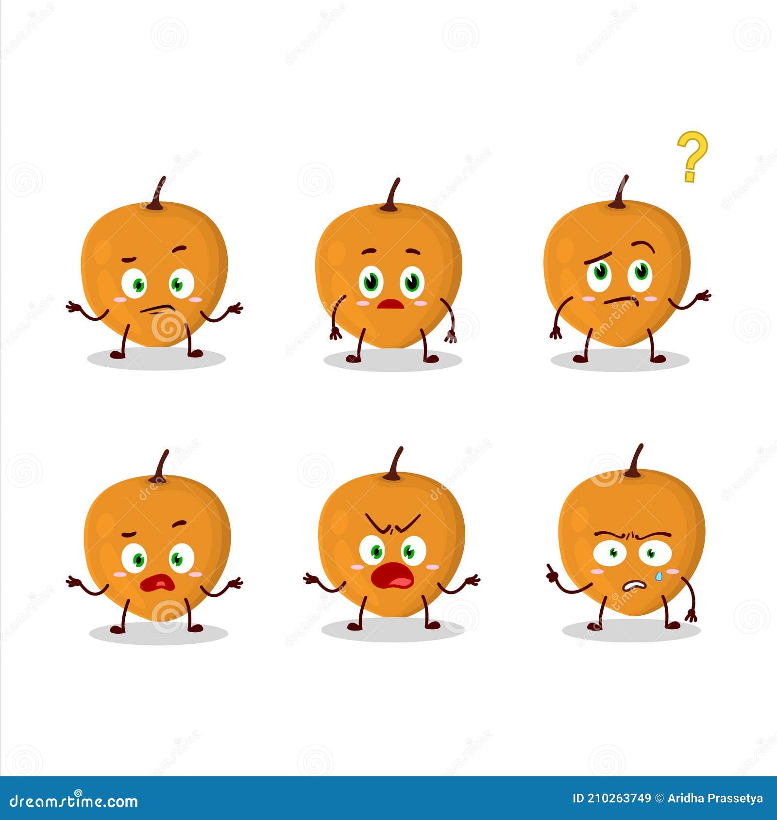 Lulo Fruit Cute Funny Cheerful Characters With Different Poses And ...