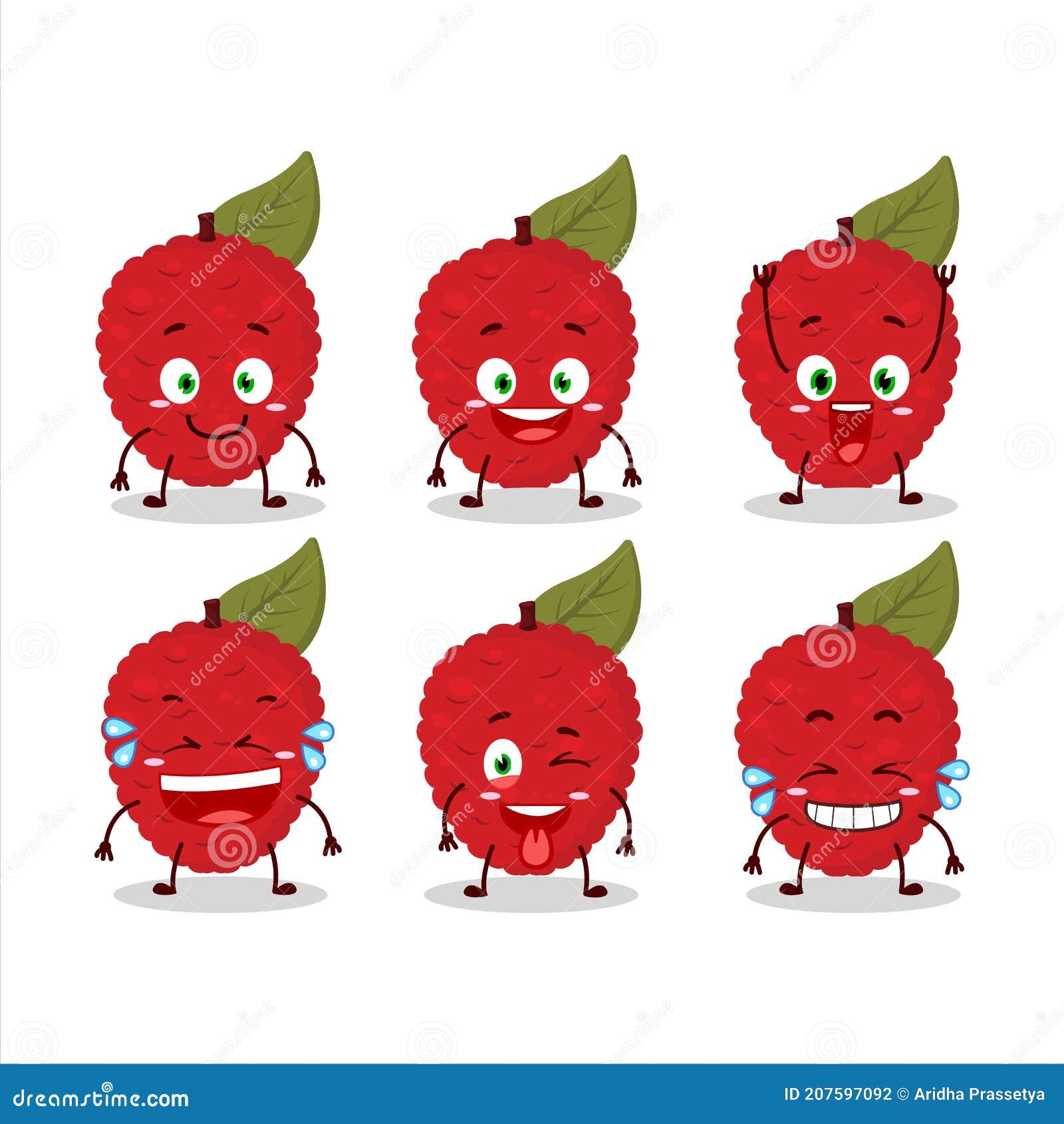 Cartoon Character of Lychee with Smile Expression Stock Vector ...