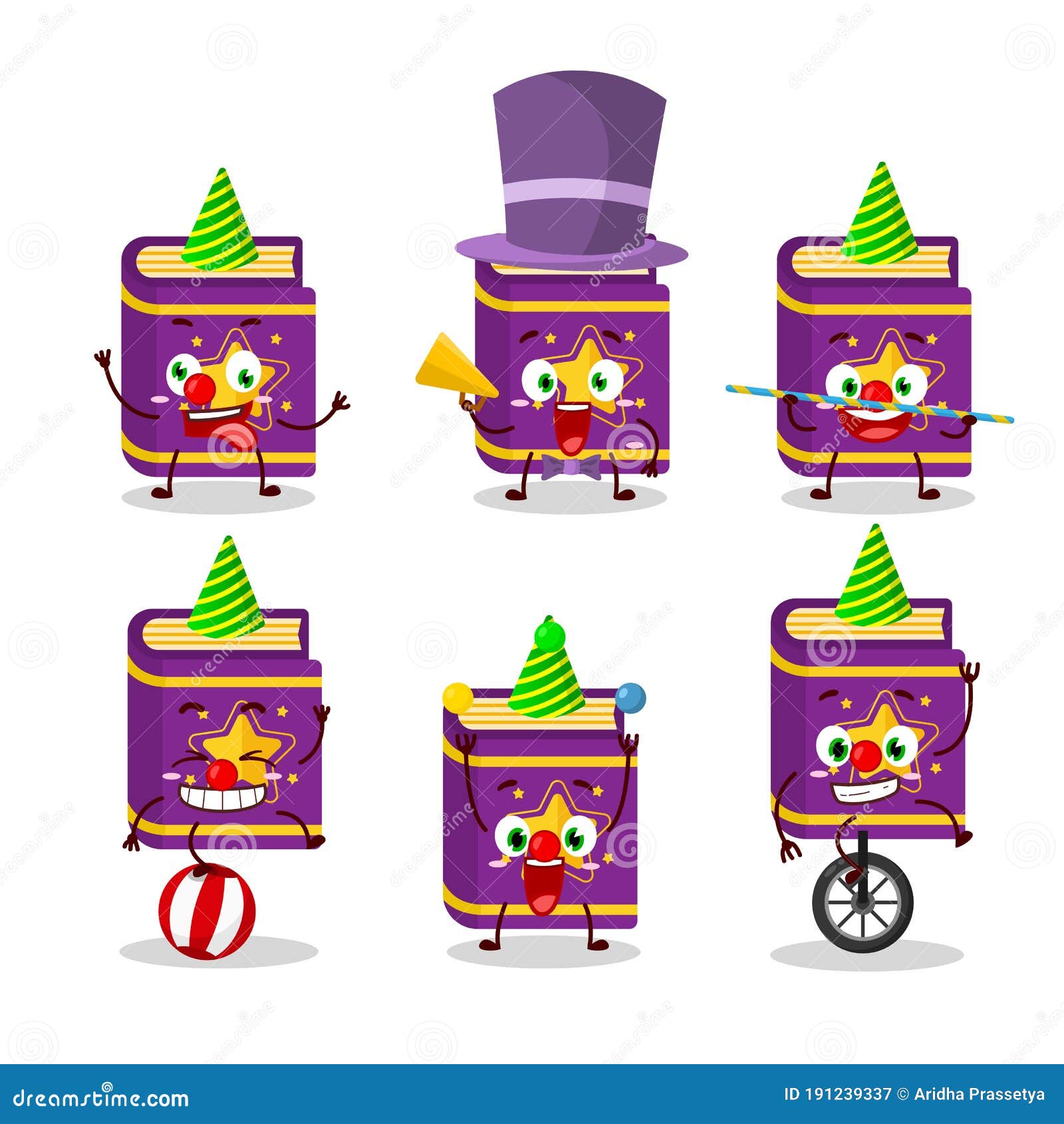 Cartoon Character of Magic Book with Various Circus Shows Stock Vector ...