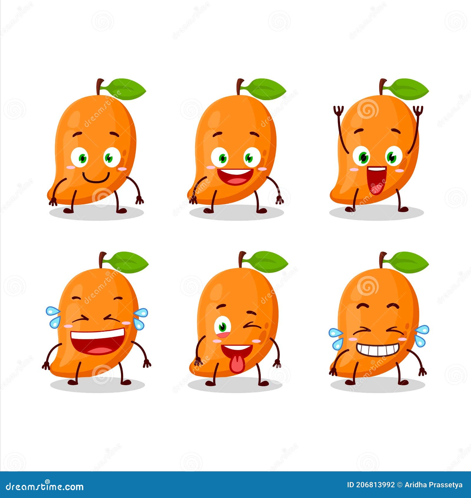 Cartoon Character of Mango with Smile Expression Stock Vector ...