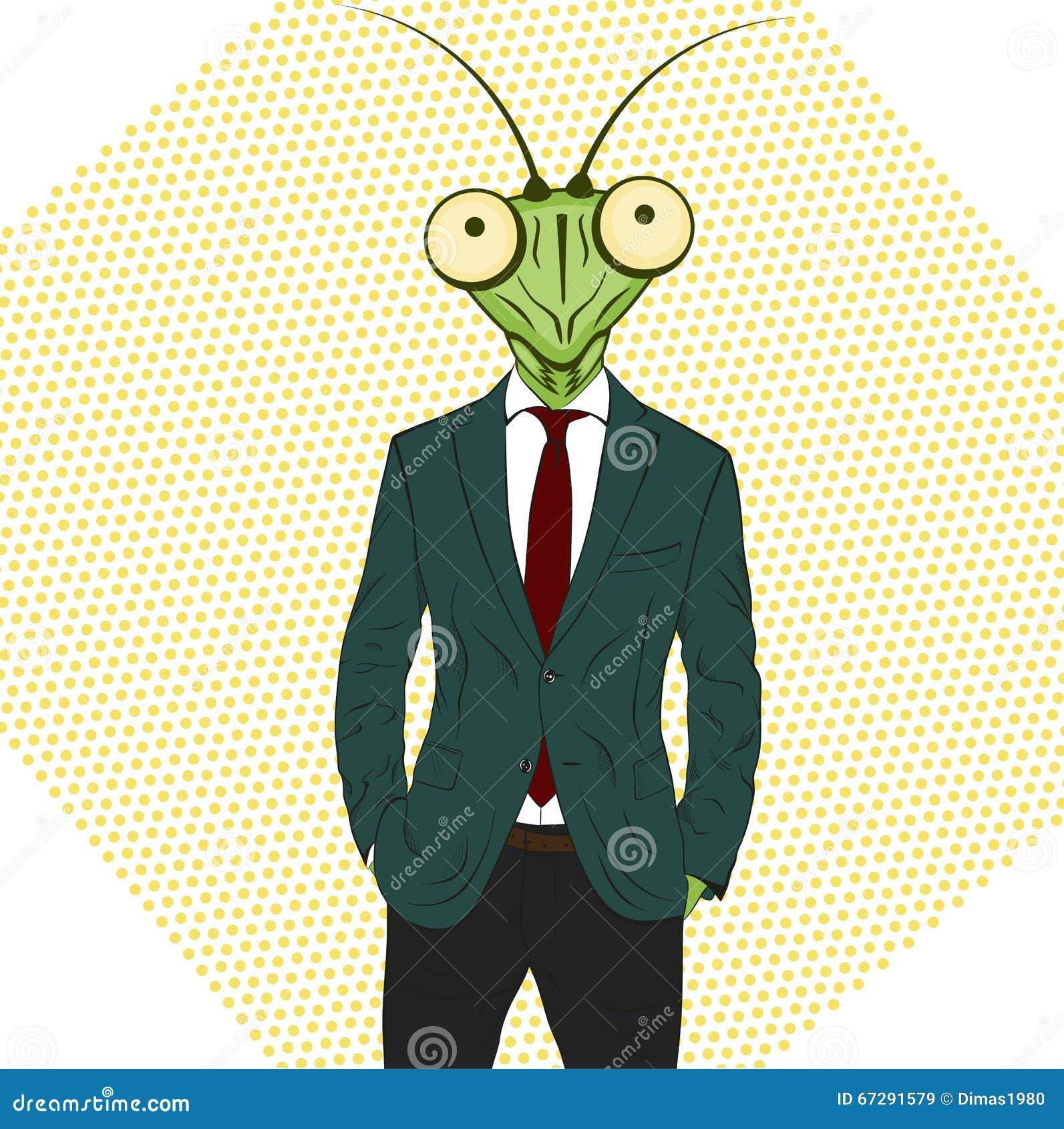 Cartoon character Mantis. stock illustration. Illustration of antenna ...