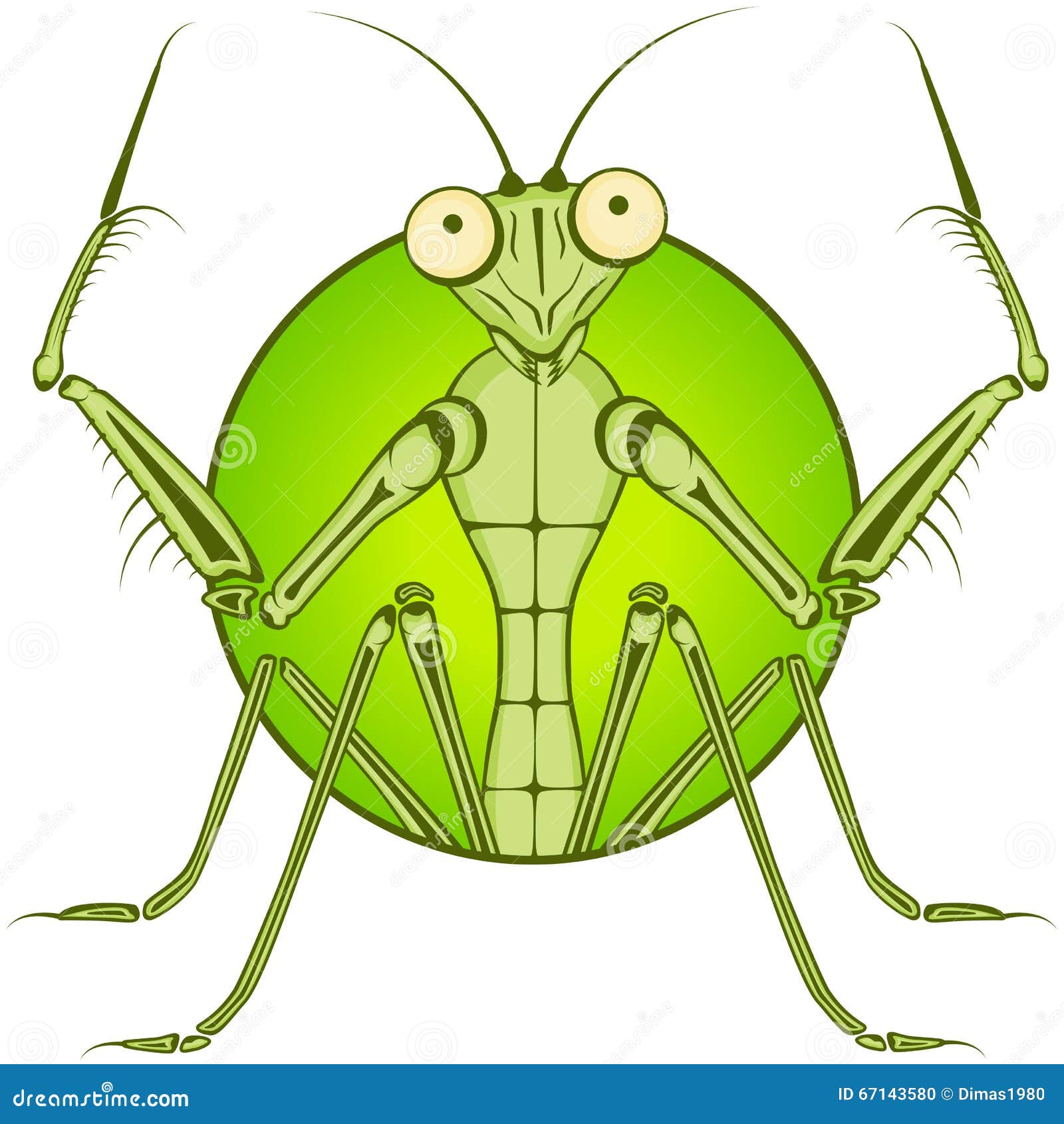 Cartoon character Mantis. stock vector. Illustration of gesturing ...