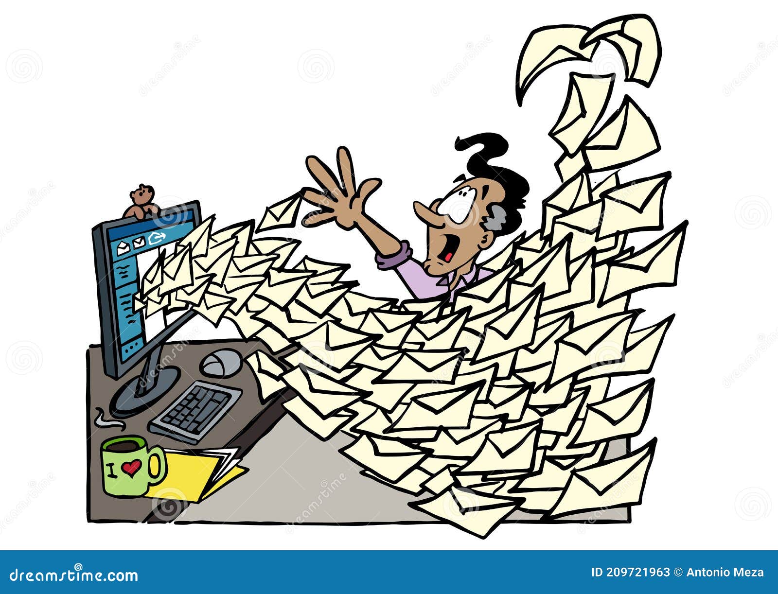 Impossible Inbox stock vector. Illustration of people - 209721963