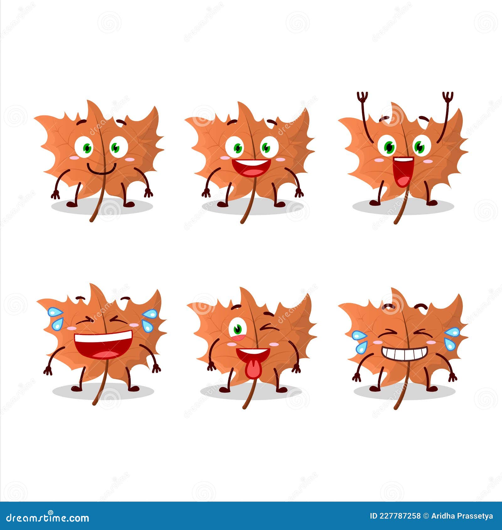 Cartoon Character of Maple Leaf with Smile Expression Stock Vector ...
