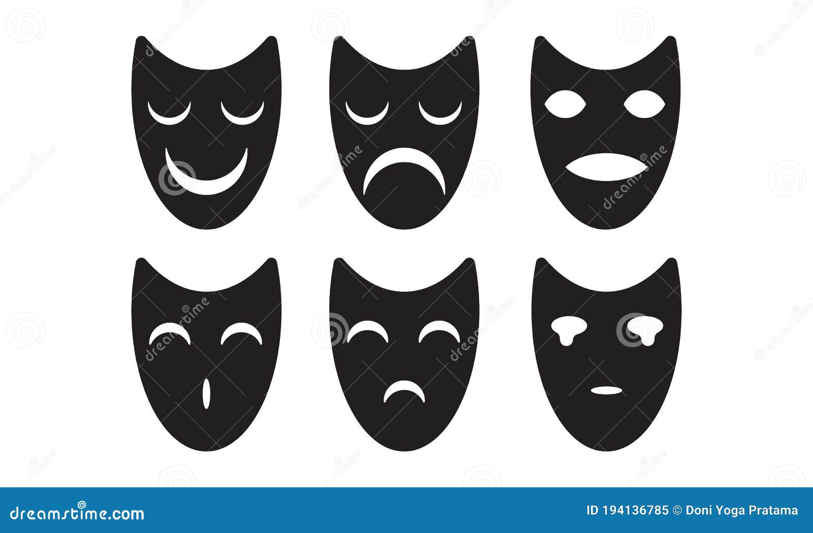 Cartoon Character Mark , Set of 6 Faces Stock Illustration ...