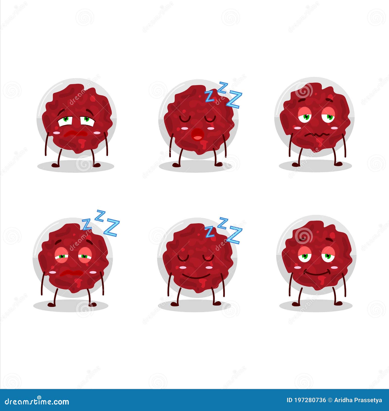 Cartoon Character of Mashed Cranberry with Sleepy Expression Stock ...