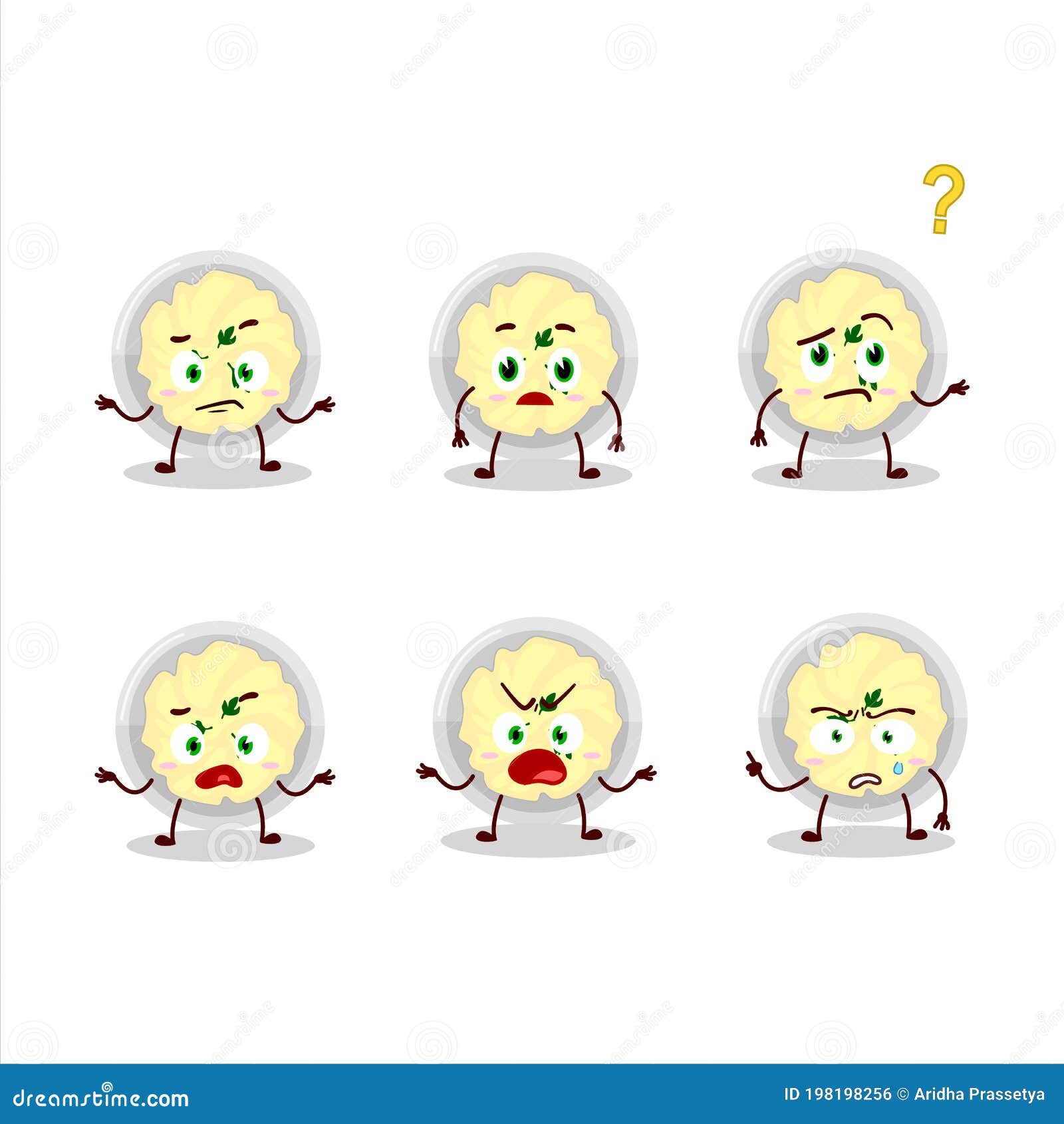 Cartoon Character of Mashed Potatoes with What Expression Stock Vector ...
