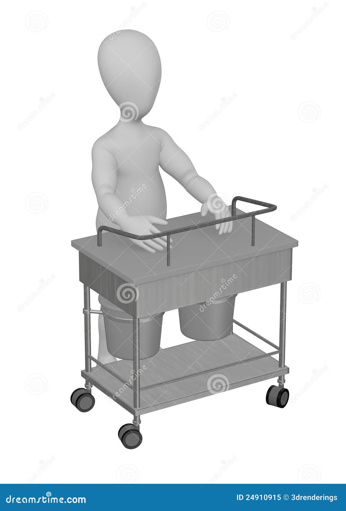 Cartoon Character with Medical Table - Cleaning Stock Illustration ...