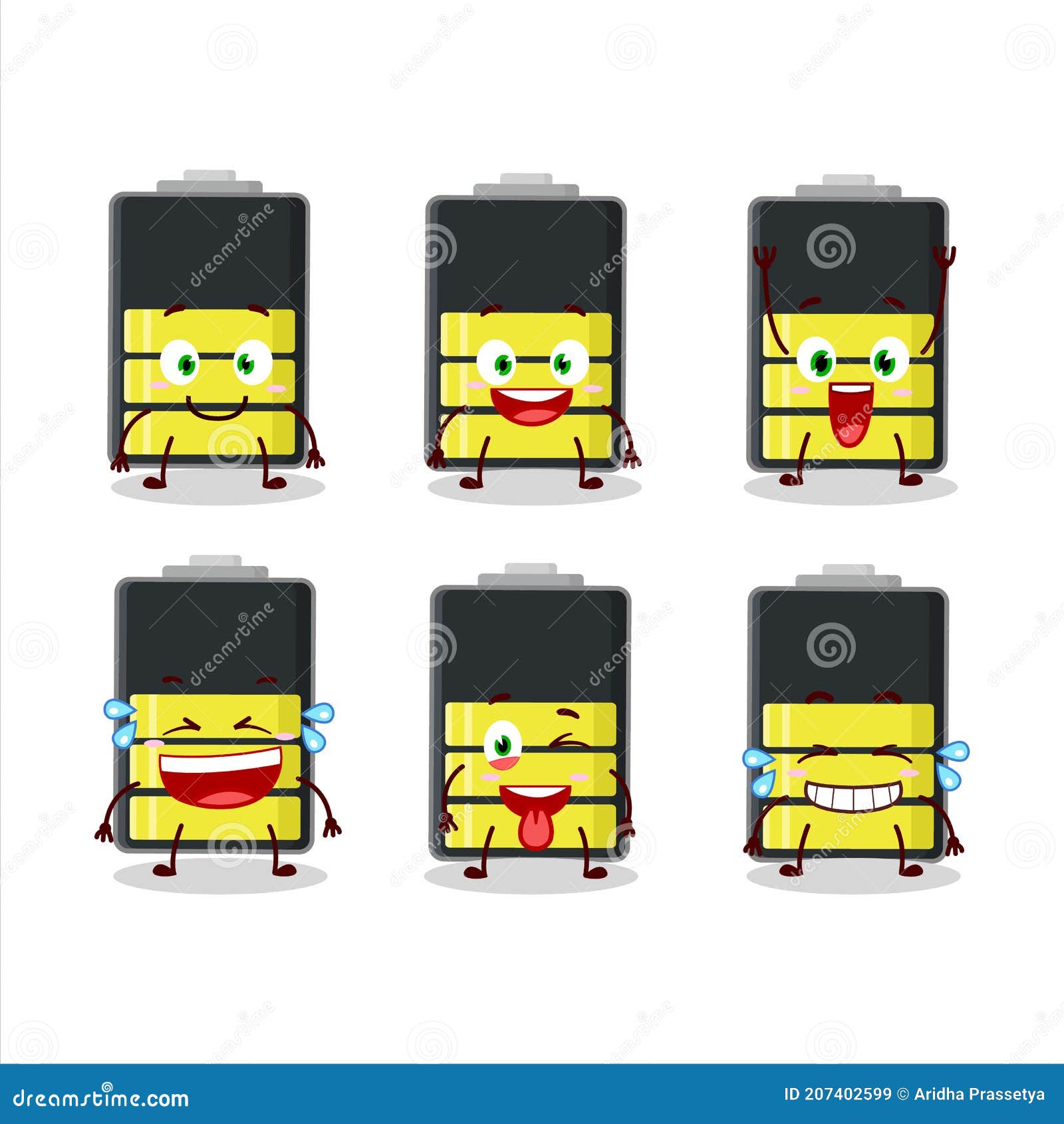 Cartoon Character of Medium Battery with Smile Expression Stock Vector ...