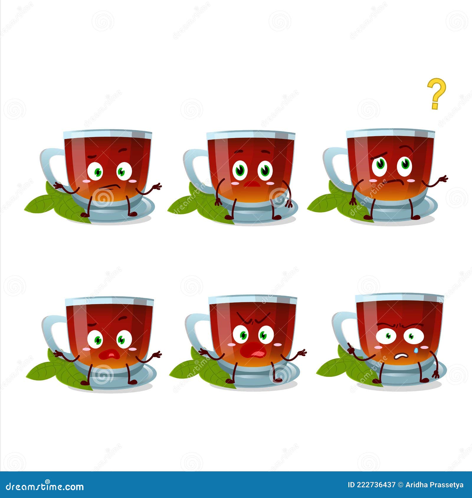 Cartoon Character of Mint Tea with What Expression Stock Vector ...